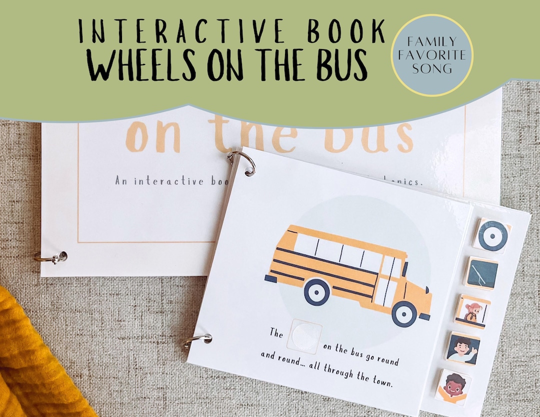 Wheels on the Bus Book: Interactive Preschool Printable (PDF) - Etsy