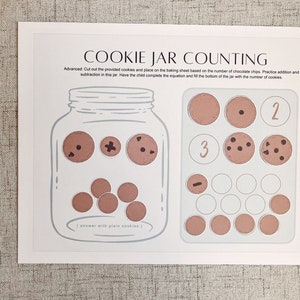 Cookie Jar Counting - Addition and Subtraction - Busy Binder Insert ...