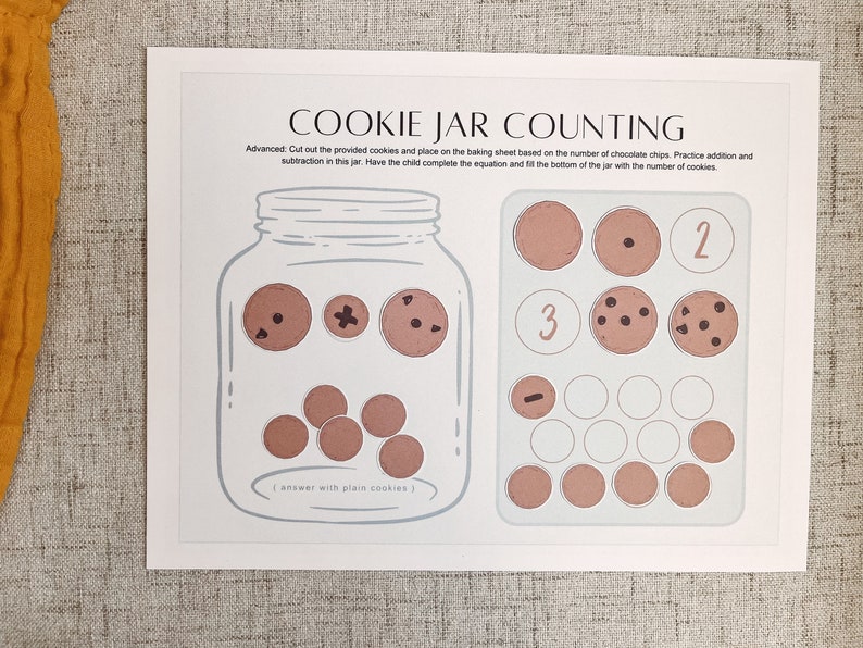 Cookie Jar Counting - Addition and Subtraction - Busy Binder Insert ...