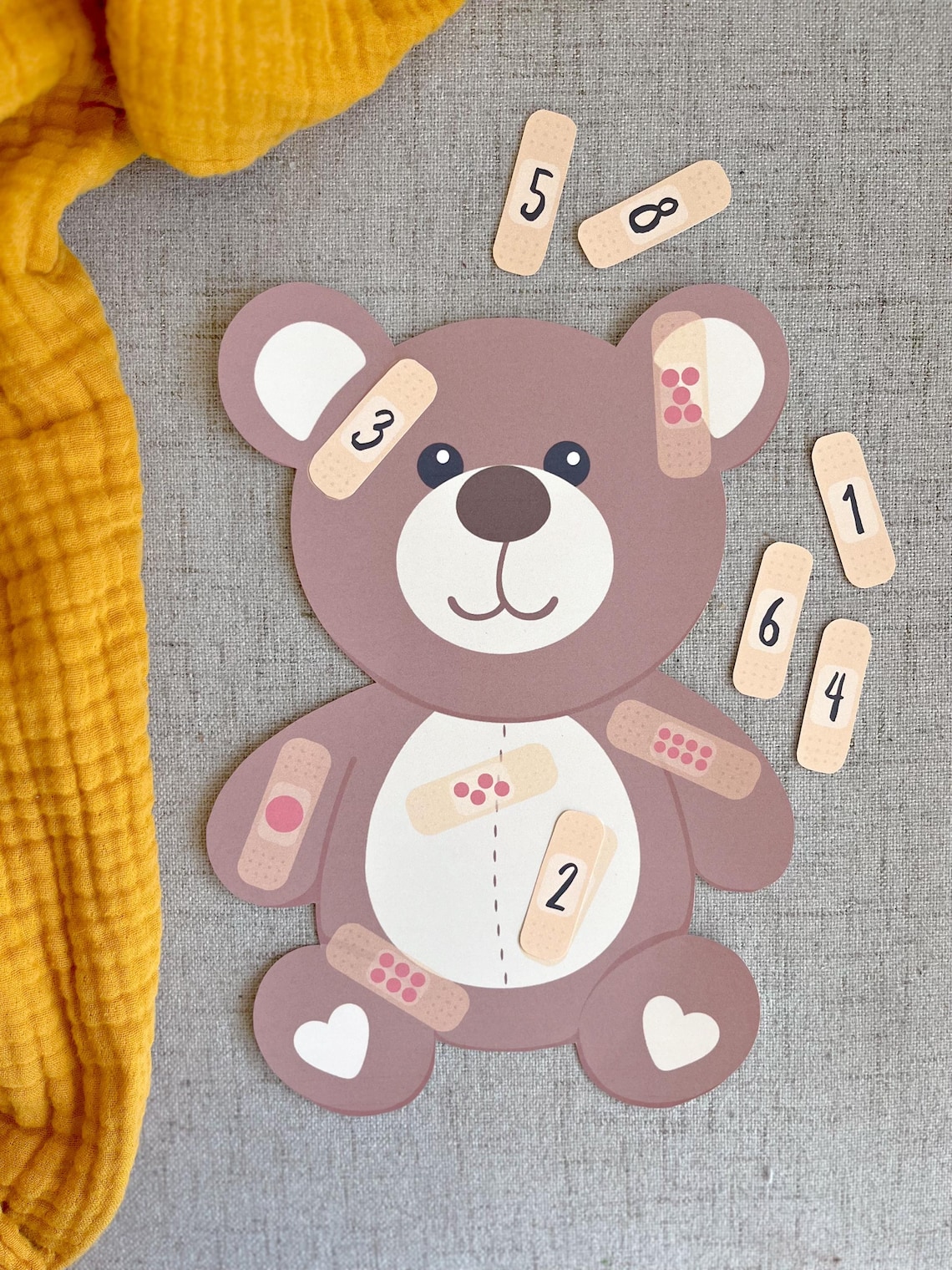 Boo Boo Bear Math Game: Preschool Number Recognition Activity ...