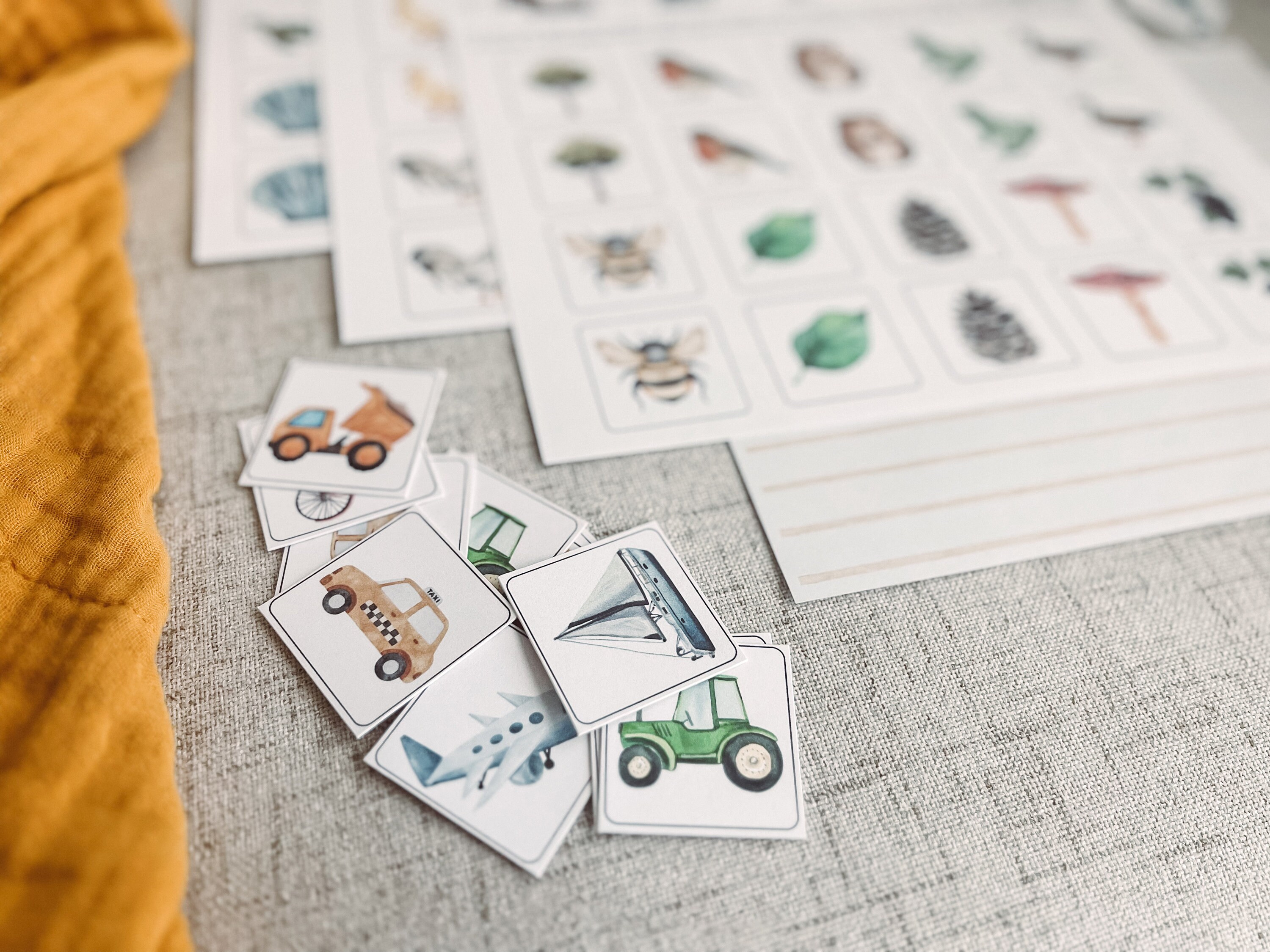Memory Cards, Set of 4 - Montessori Materials Printable - Toddler ...