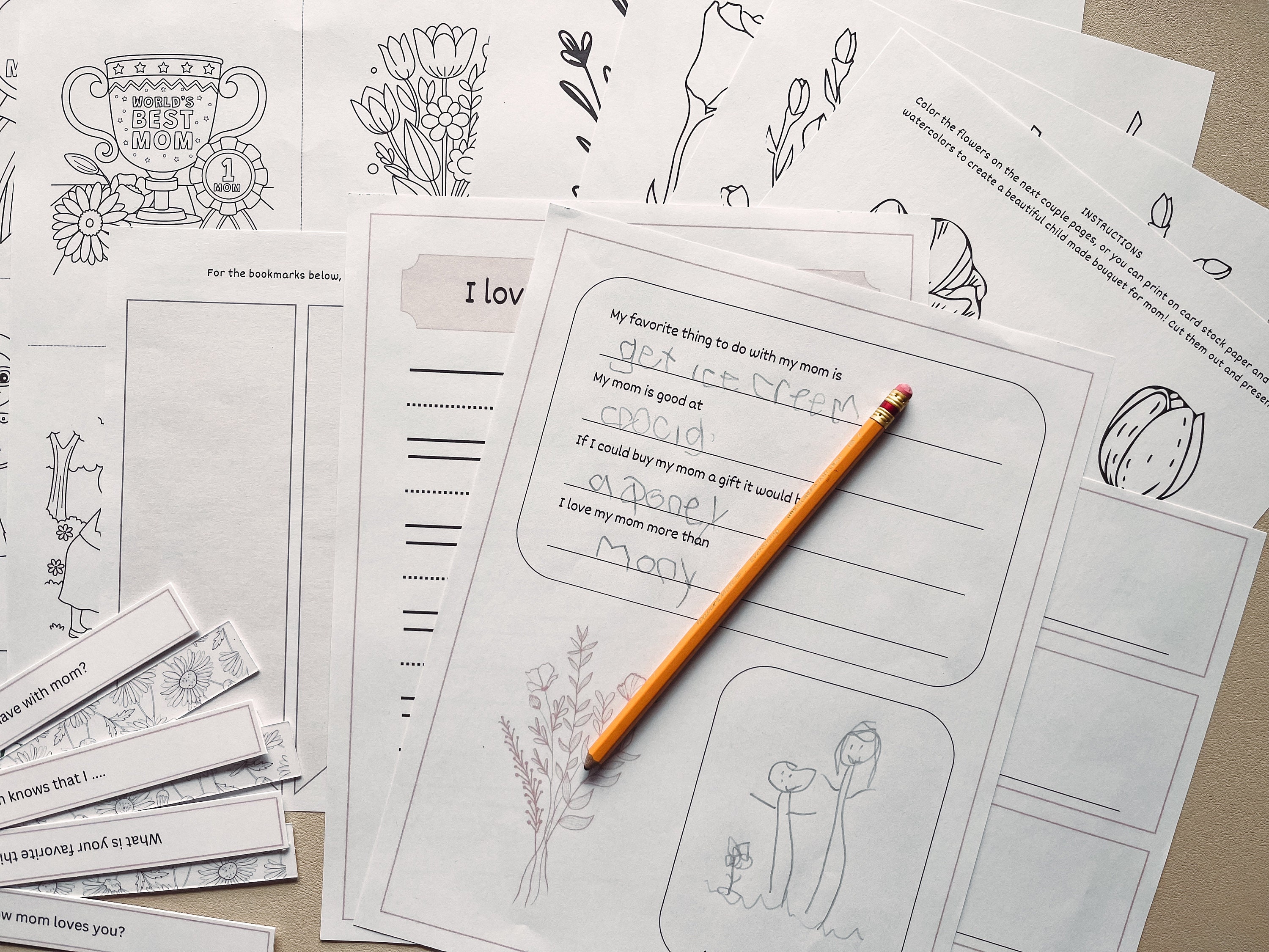 Mother's Day Bundle Printable - Kids Craft Activity - Gift for Mom From ...
