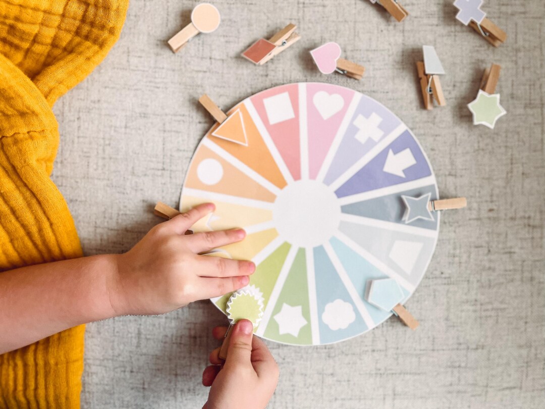 Color Wheel Shape Matching Game: Fine Motor Skills Activity (printable ...