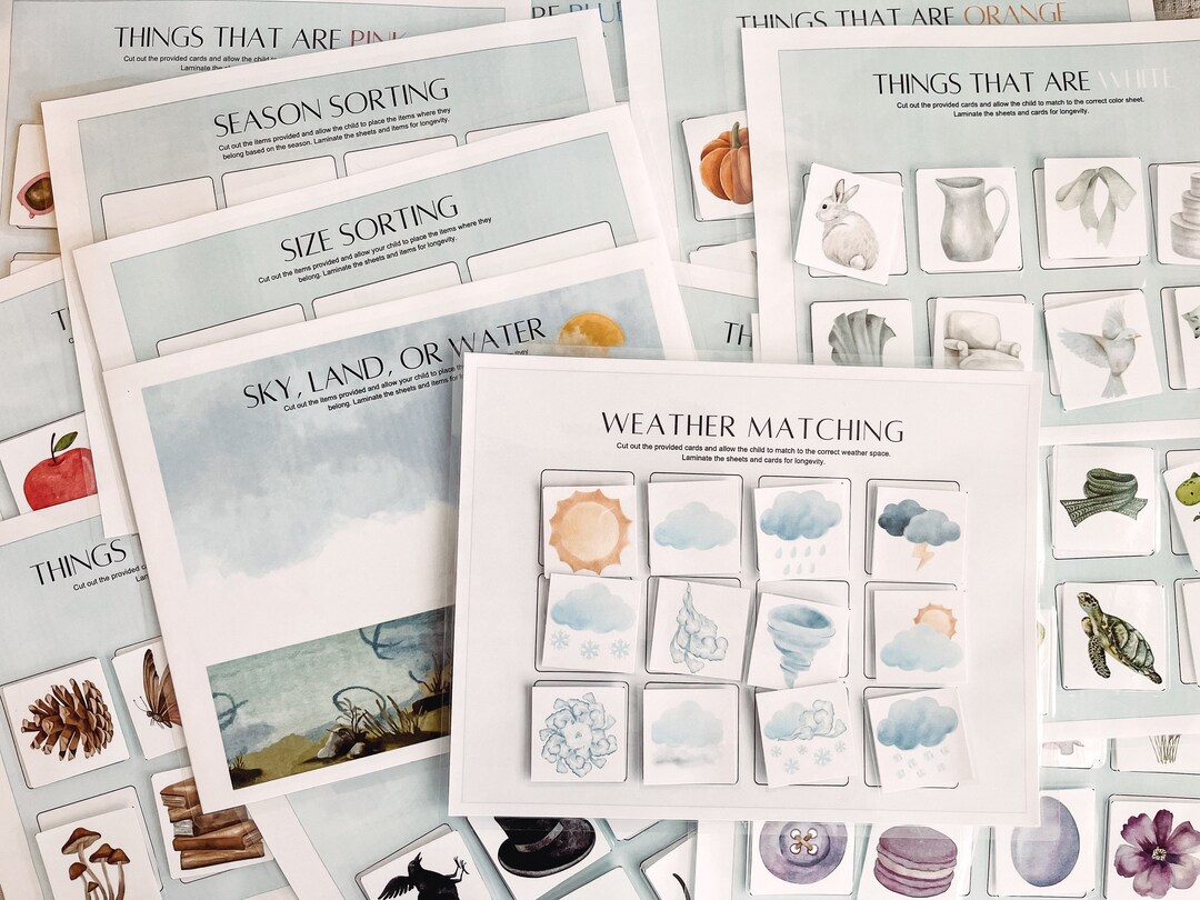 Digital Bundle 2 Printable Sorting and Matching Practice Preschool ...