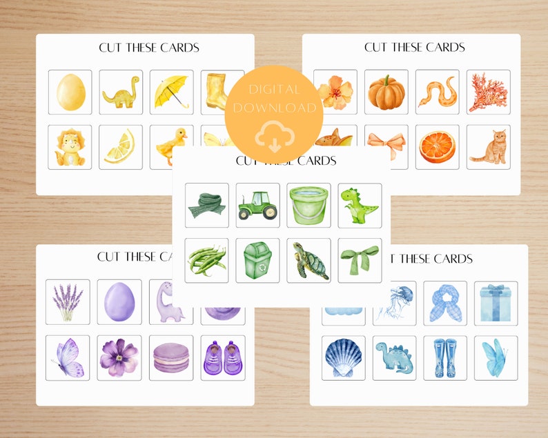 Color Sorting Toddler Activity Busy Binder Insert Homeschooling Lesson ...