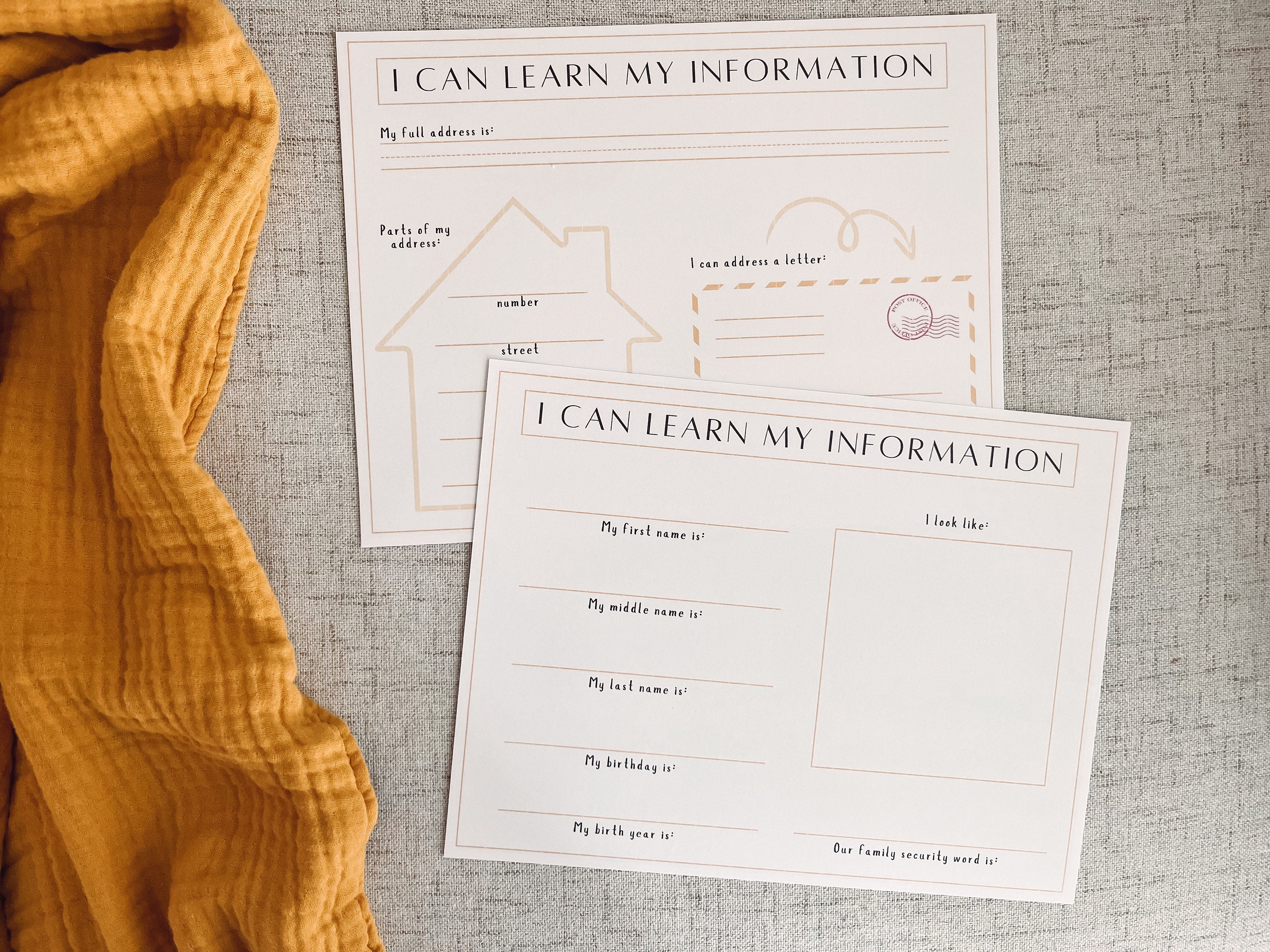 Emergency Contact Printable: Kids Personal Information Activity ...