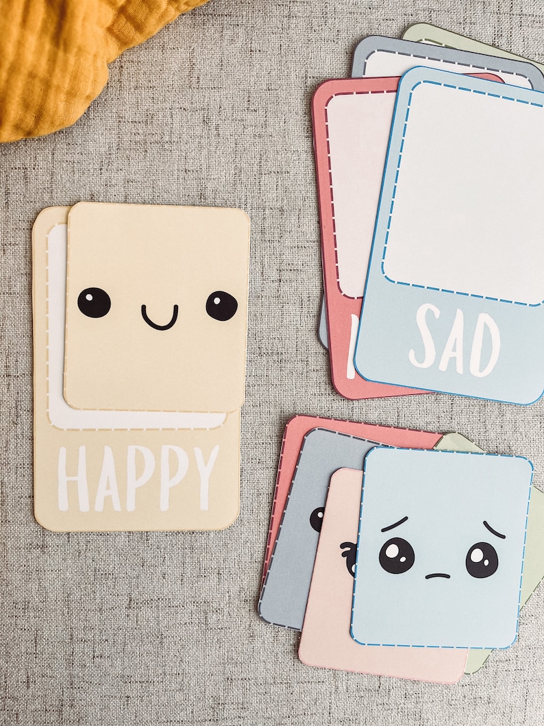 Emotion Flashcards - Interactive Play and Learn - Toddler and Preschool ...