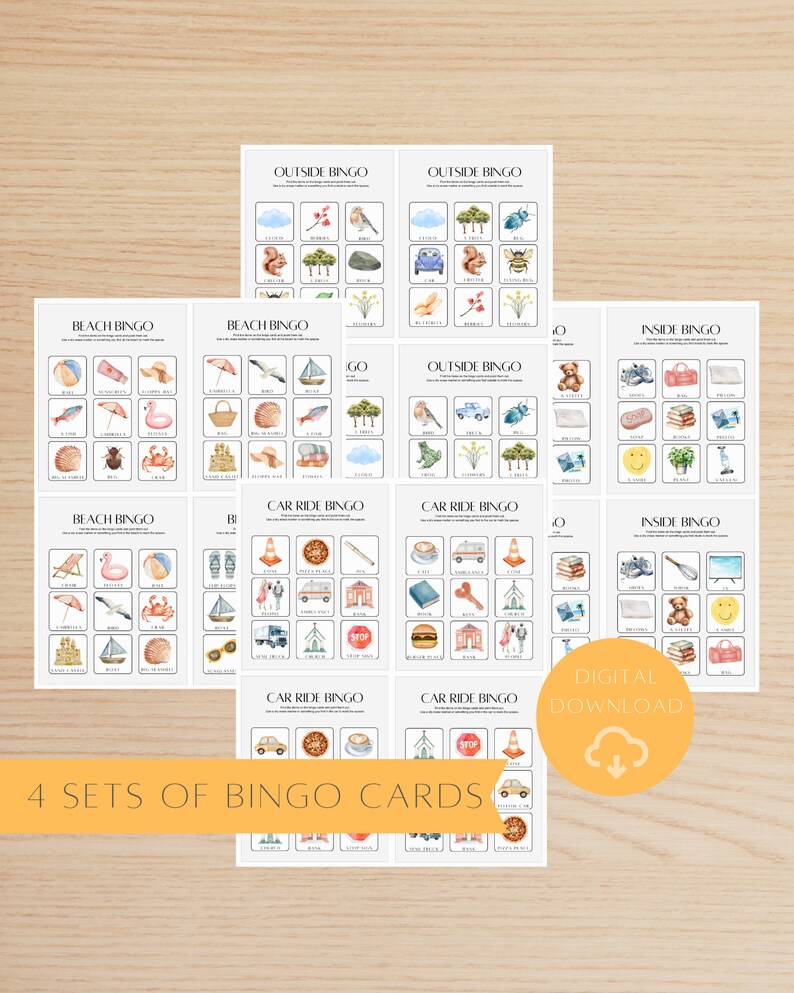 Bingo, Scavenger Hunt, I Spy Activity Kids Game Observation Game on the ...