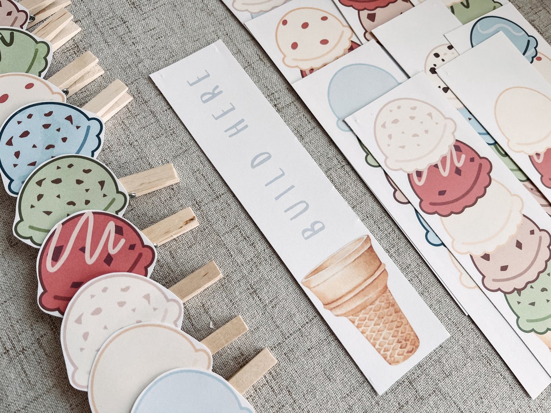 Ice Cream Builder Activity - Fine Motor Skills - Preschool Pattern ...