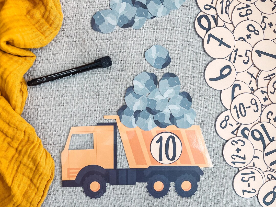 Construction Truck Counting Preschool Math Lesson Toddler Activity ...