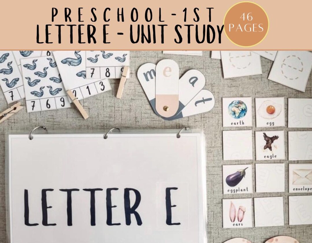 Letter E Unit Study - Letter Reorganization, Writing and Counting ...