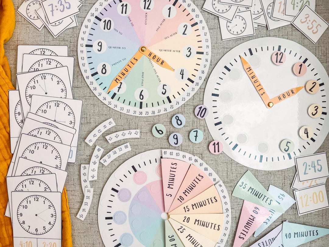 Learning Time Clock Activity: Printable Homeschool Resource (PDF) - Etsy