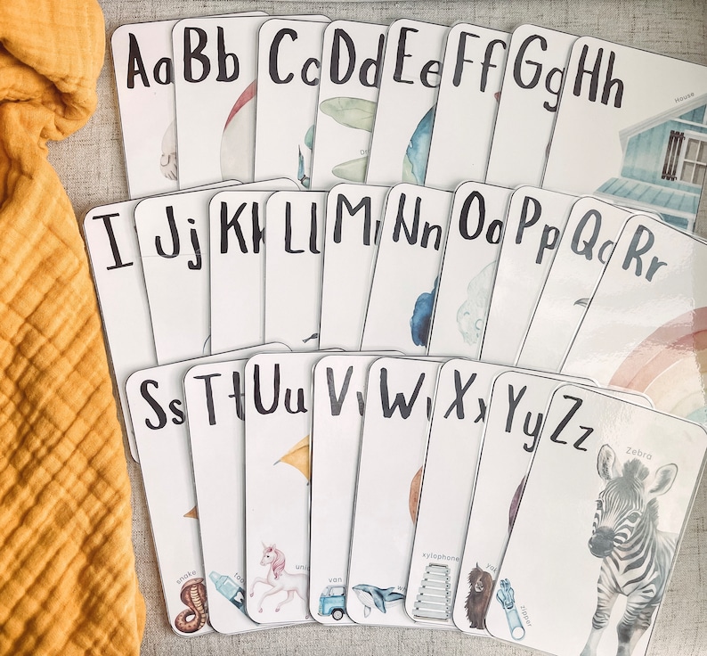 Jumbo Alphabet Double-sided Flashcards - Writing Practice Cards - ABC ...