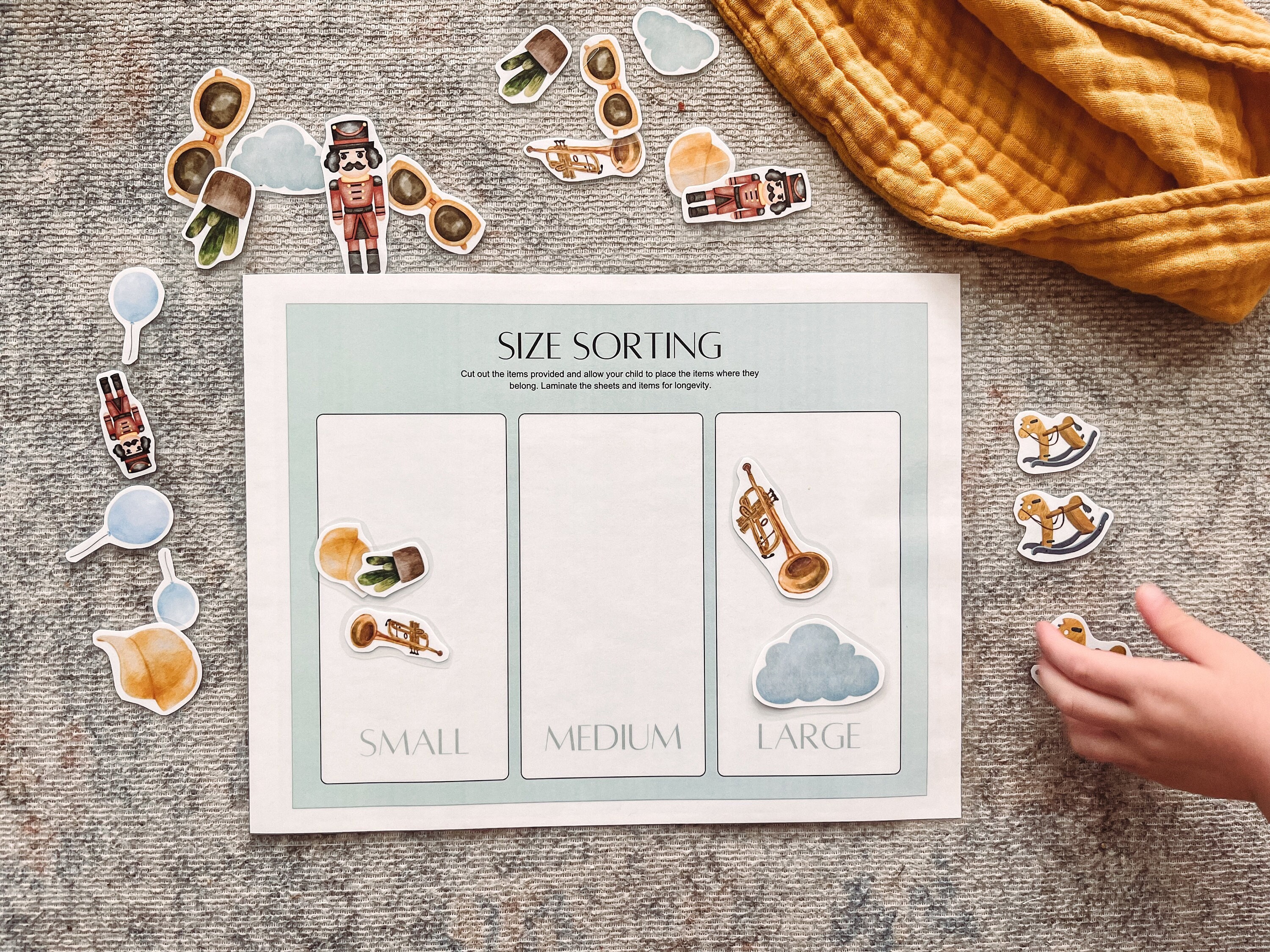 Busy Binder Insert - Size Sorting - Toddler Activity - Printable ...