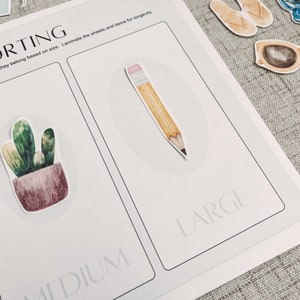 Busy Binder Insert - Size Sorting - Toddler Activity - Printable ...