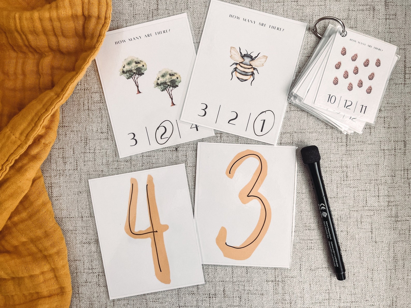 Nature Counting Flashcards - Preschool Number Card Activity - Mini ...