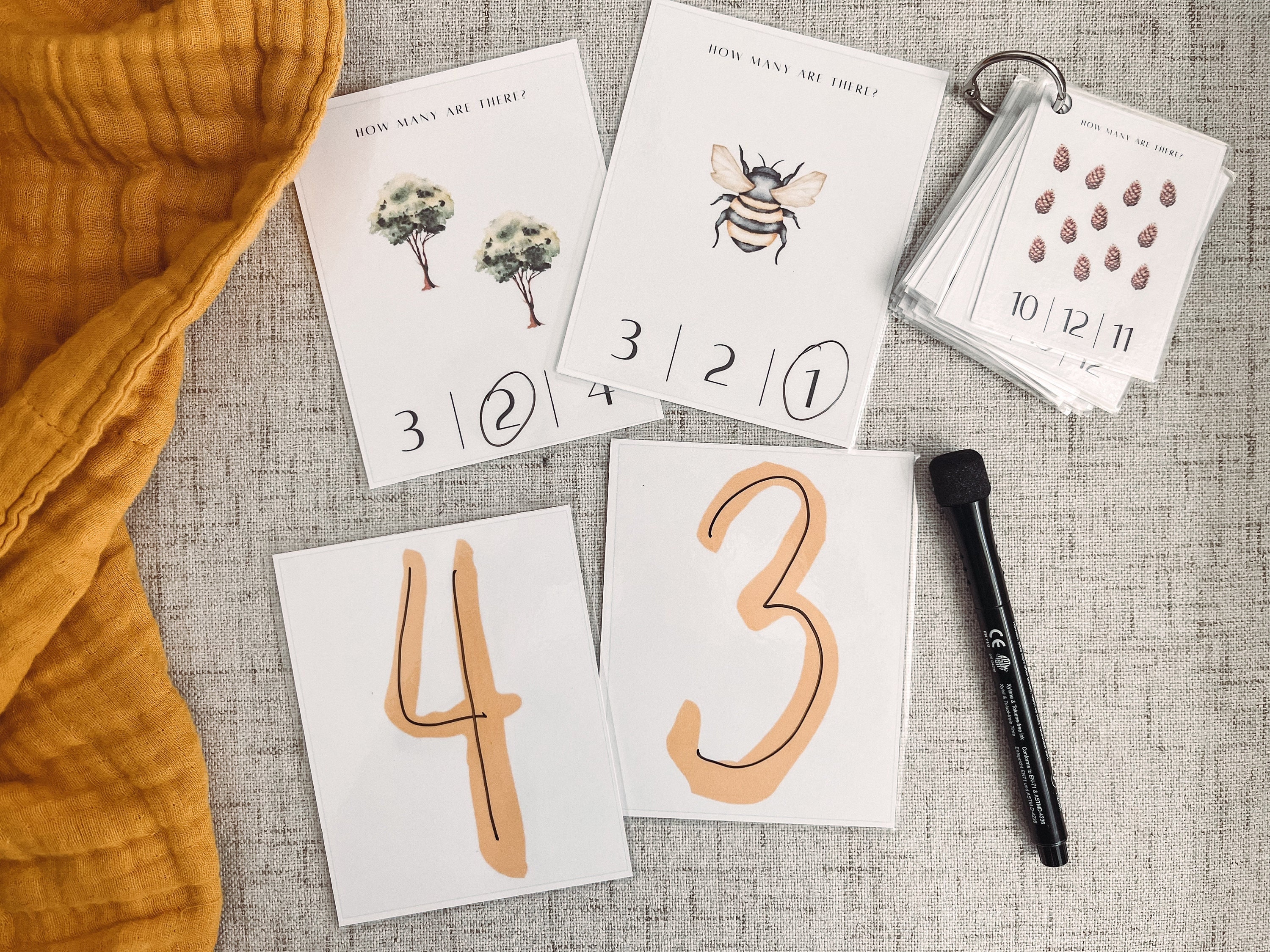 Nature Counting Flashcards - Preschool Number Card Activity - Mini ...
