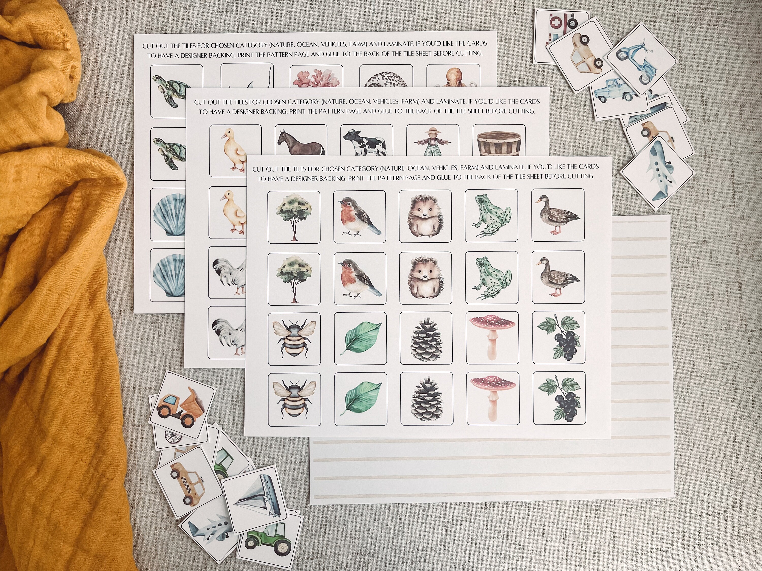 Memory Cards, Set of 4 - Montessori Materials Printable - Toddler ...