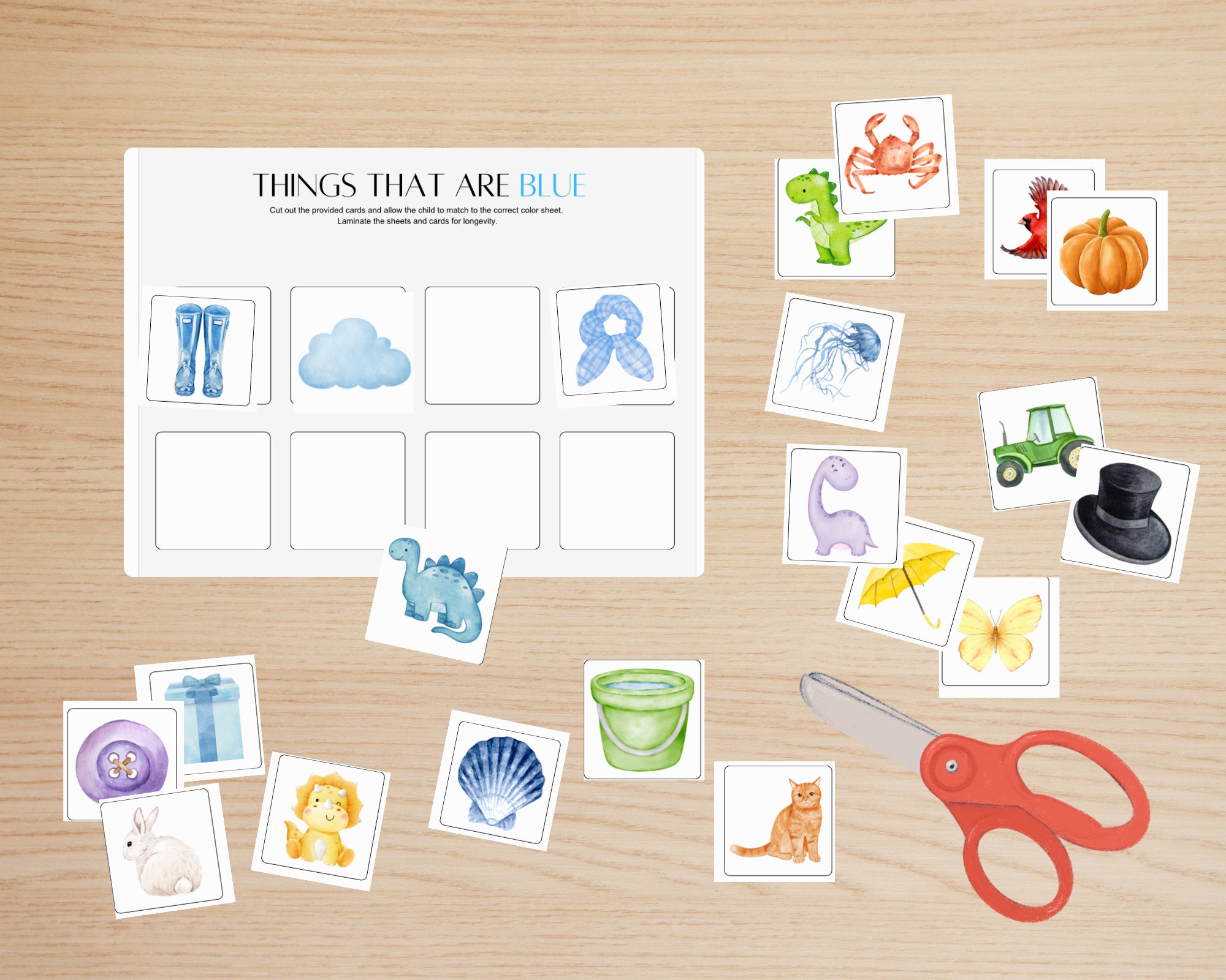 Color Sorting Toddler Activity Busy Binder Insert Homeschooling Lesson ...