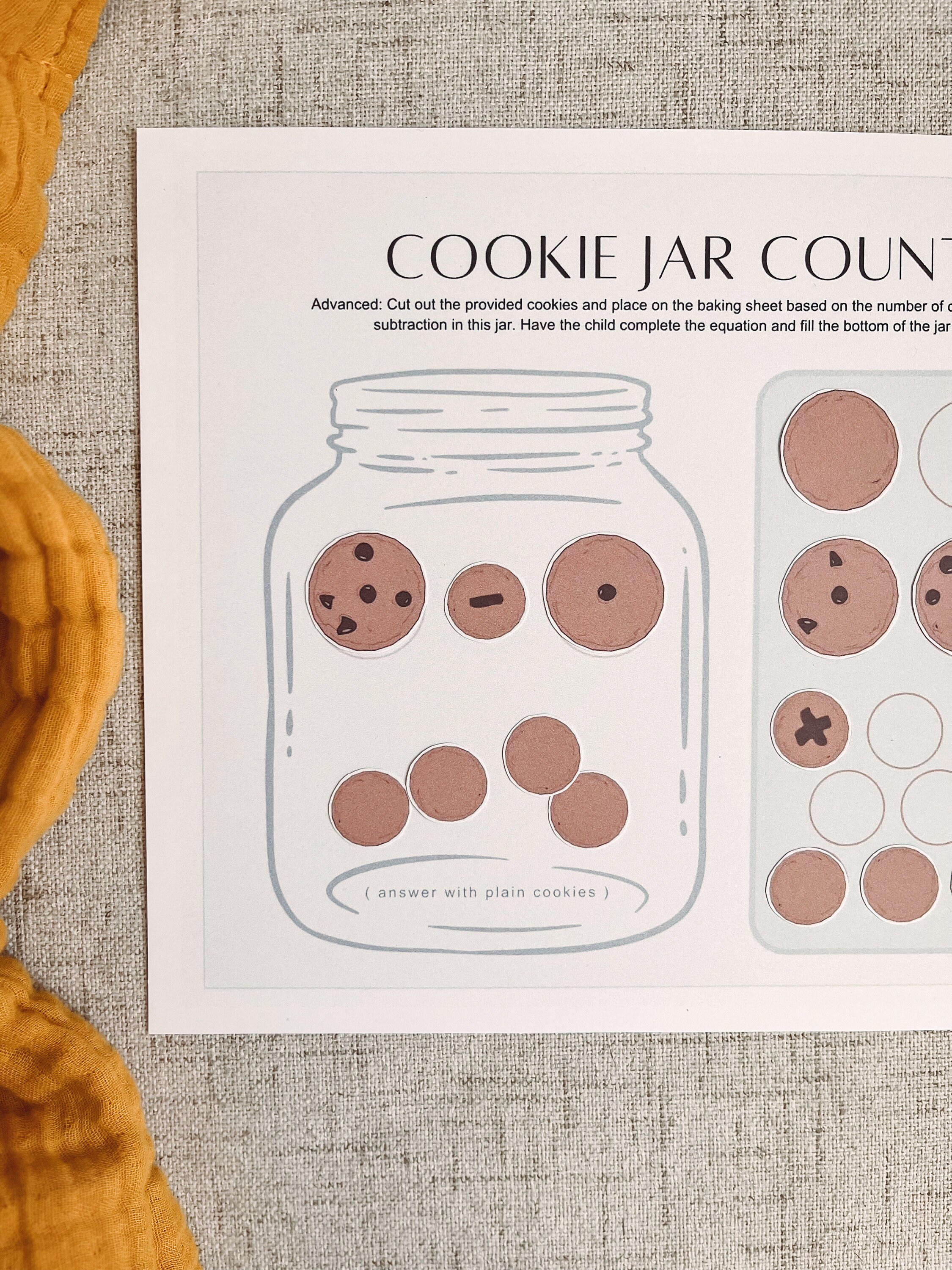 Cookie Jar Counting - Addition and Subtraction - Busy Binder Insert ...