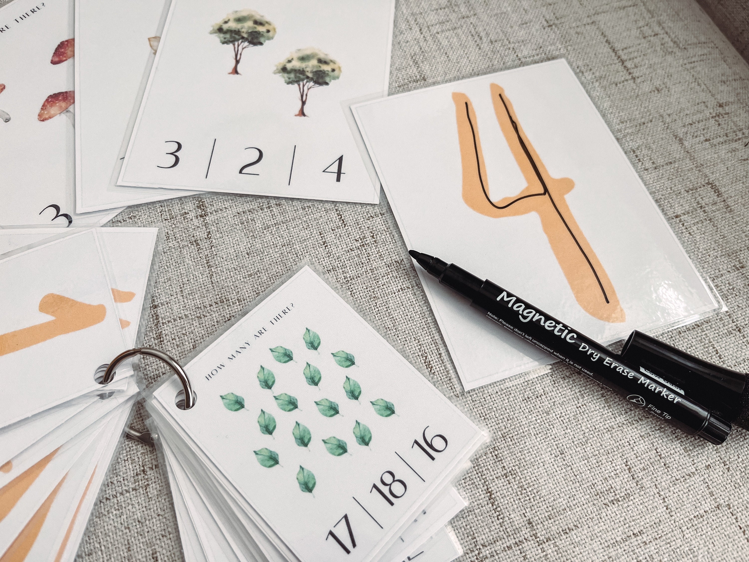 Nature Counting Flashcards - Preschool Number Card Activity - Mini ...