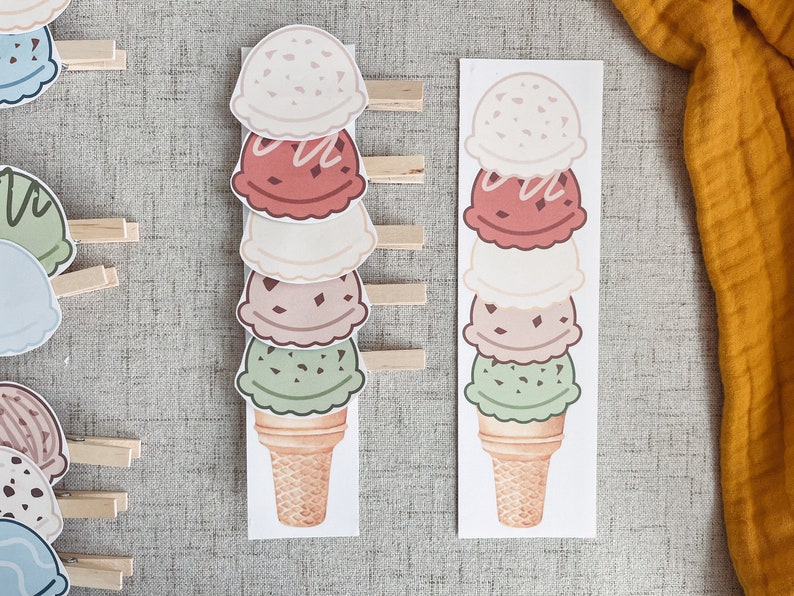 Ice Cream Builder Activity for Fine Motor Skills and Preschool Pattern ...