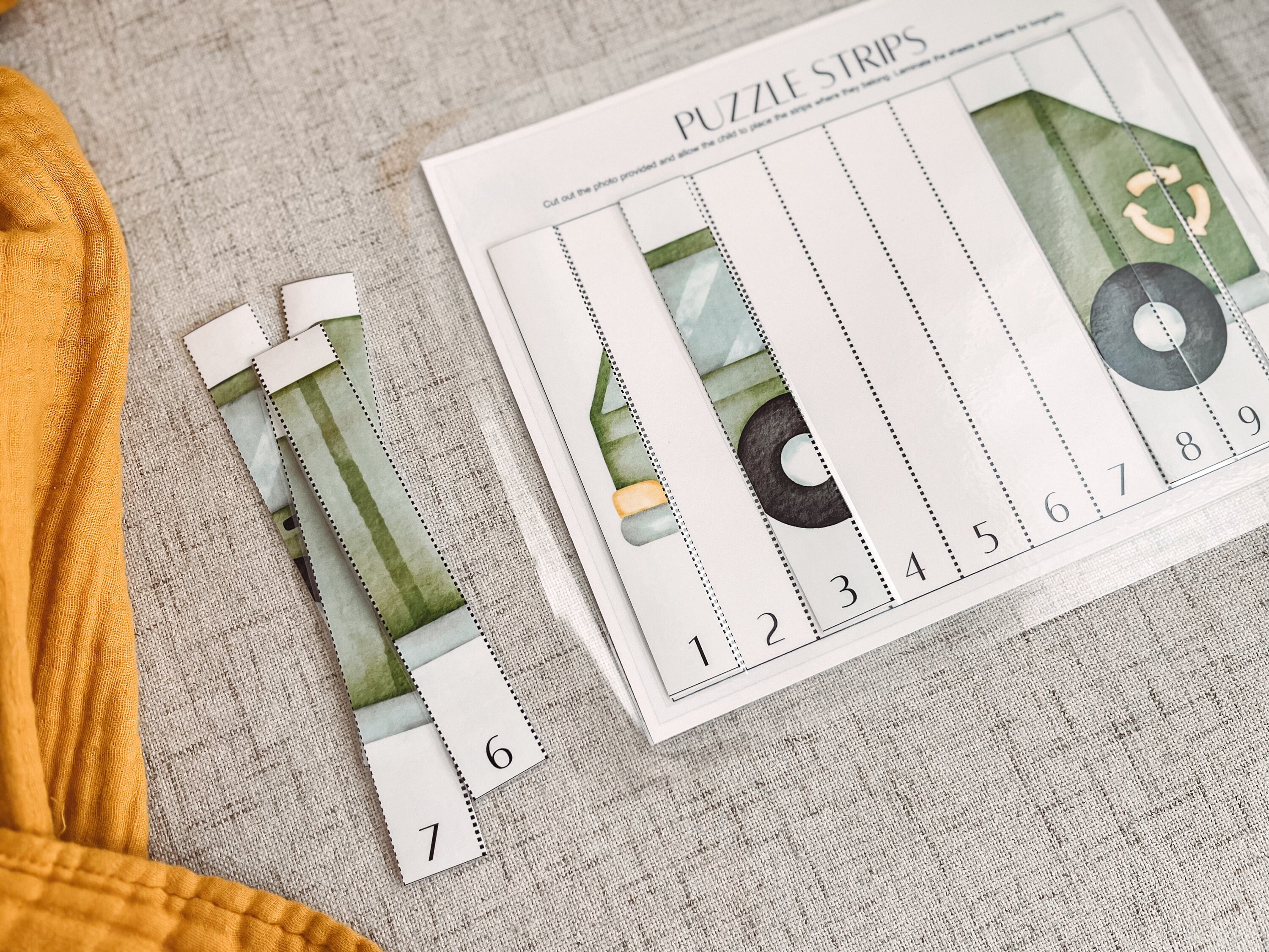 Busy Binder Insert Puzzle Strip Counting Activity Preschool Counting ...