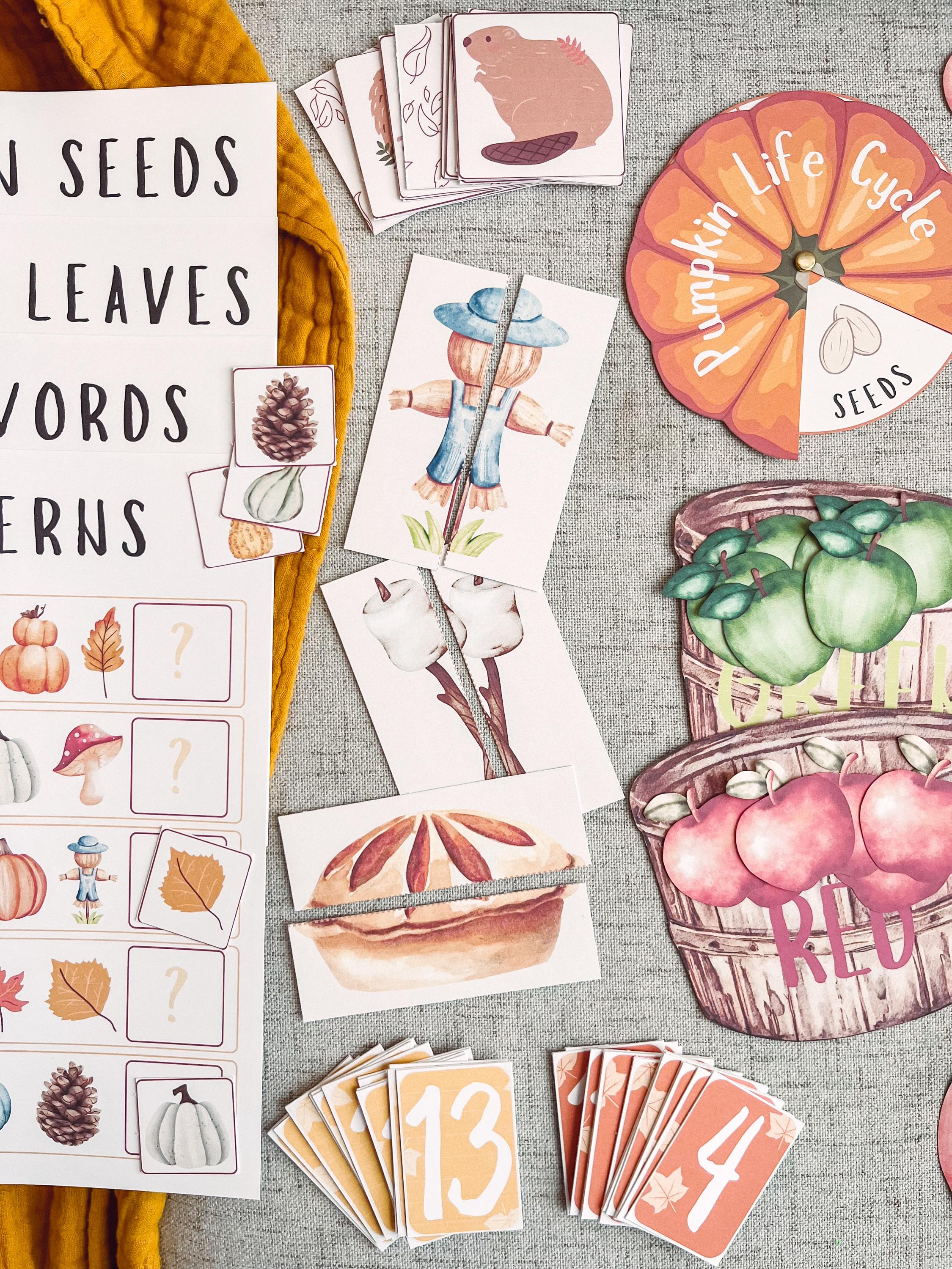 Fall Activity Bundle: Preschool & Toddler Games, Counting, Writing ...