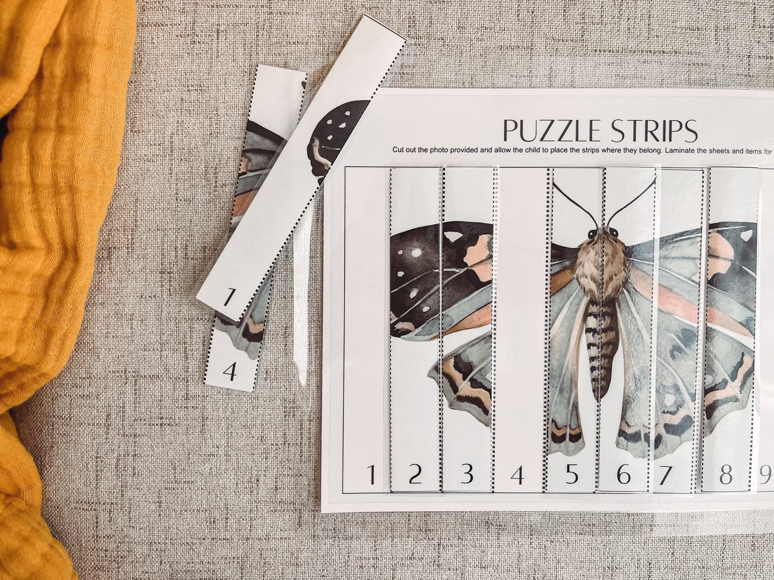 Busy Binder Insert Puzzle Strip Counting Activity Preschool Counting ...