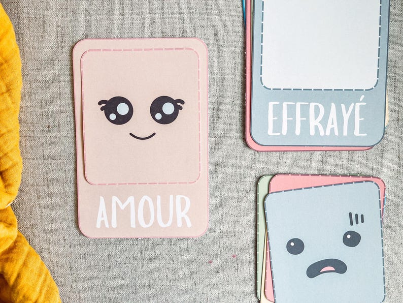 French Emotion Flashcards: Montessori Preschool Activity (printable) - Etsy