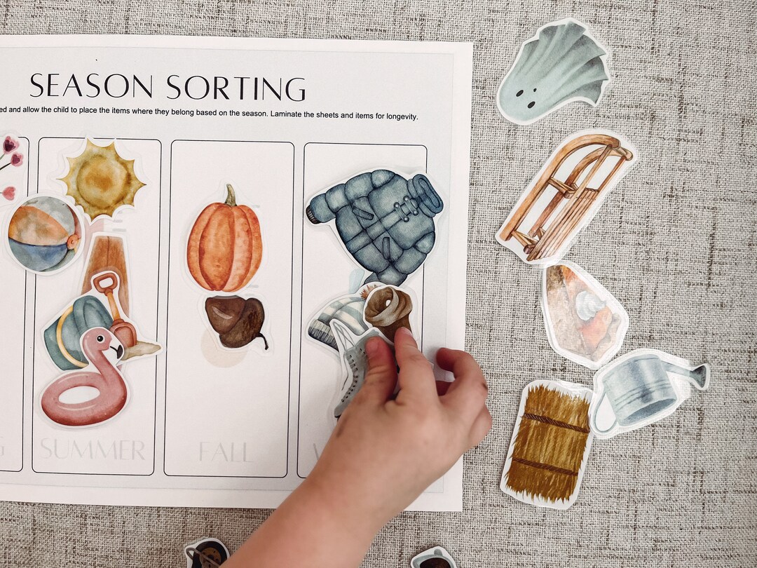 Busy Binder Insert - Season Sorting - Preschool Printable - Toddler ...