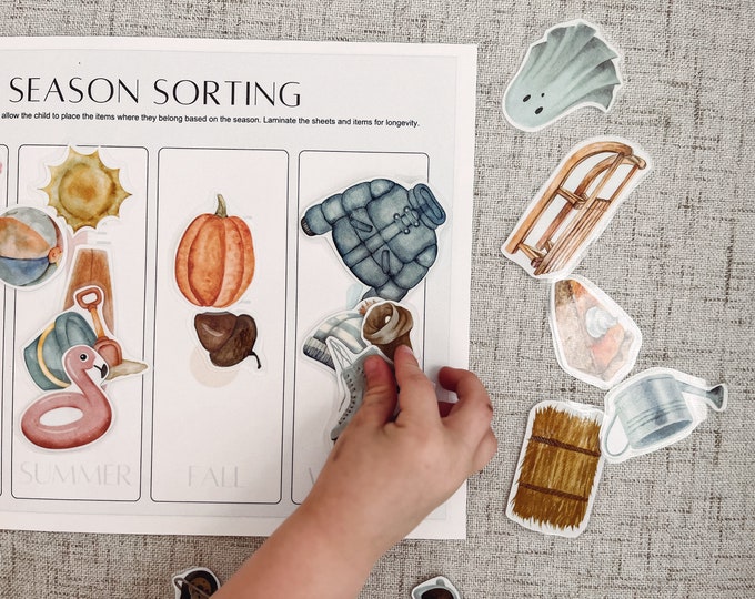 Match the Season, Seasons Printable, Circle Time, Seasons Sorting ...