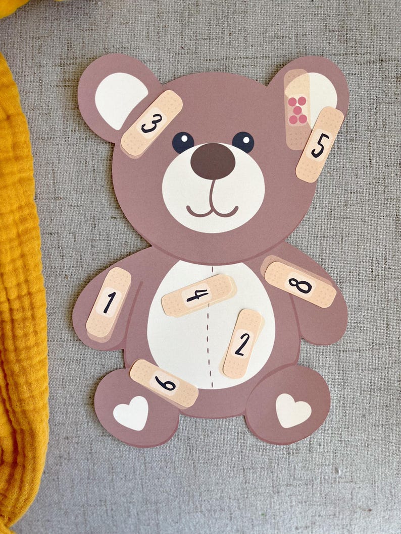 Boo Boo Bear Math Game: Preschool Number Recognition Activity ...