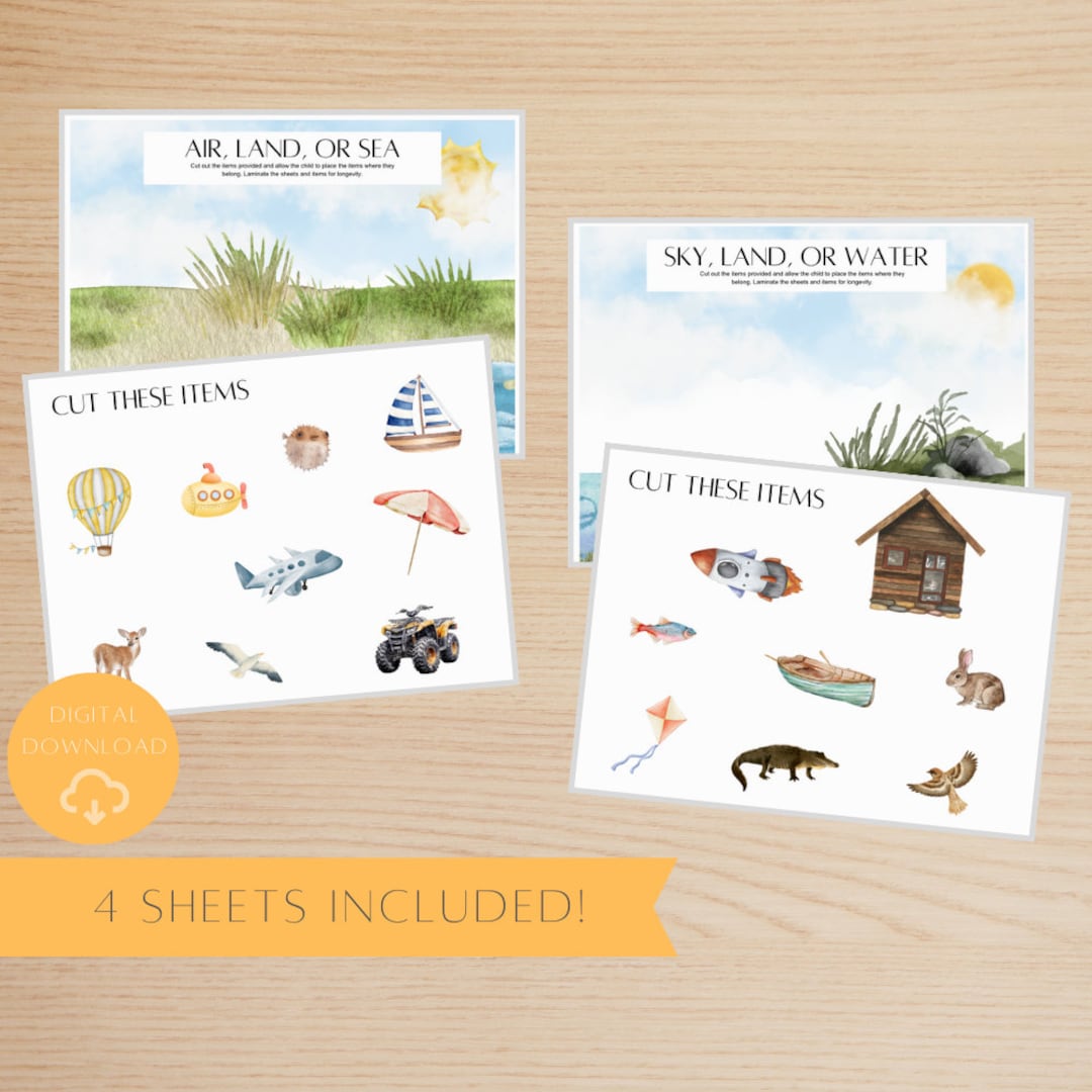 Air Land and Sea Activity Preschool Learning Toddler Practice ...