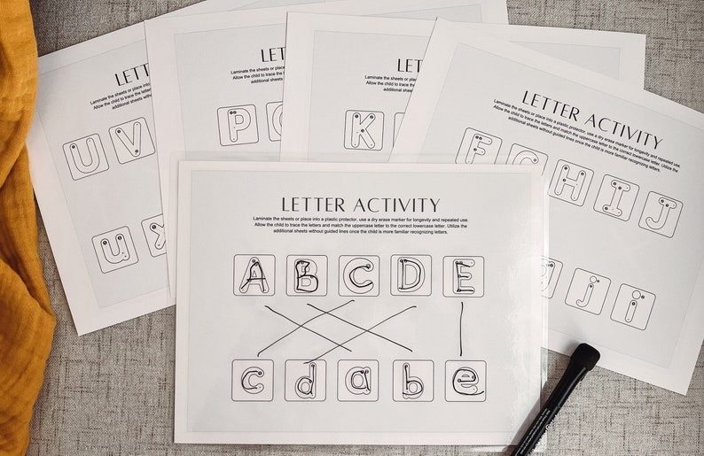ABC Write & Match Worksheets - Busy Binder Insert - Prekindergarten ...