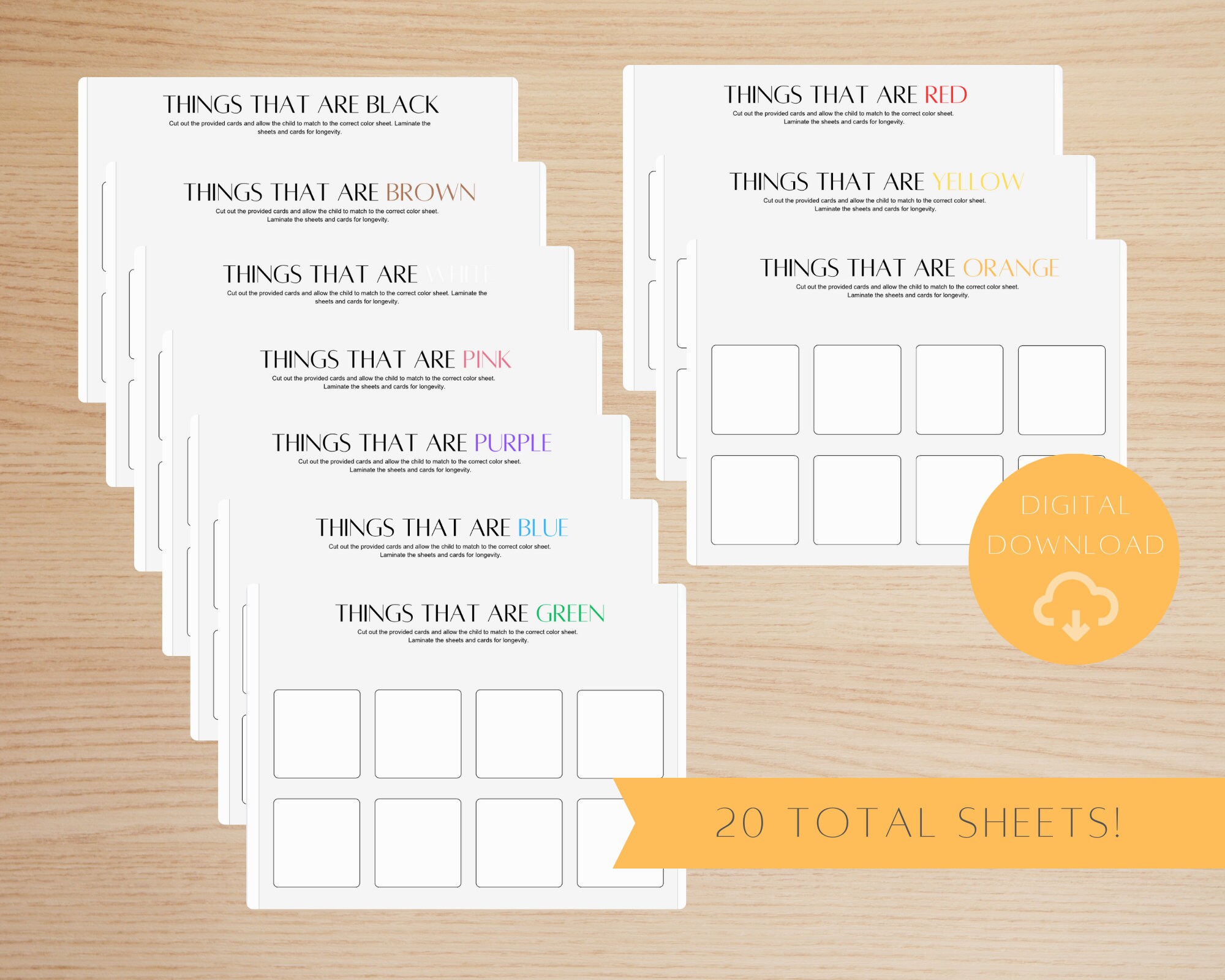 Color Sorting Toddler Activity Busy Binder Insert Homeschooling Lesson ...