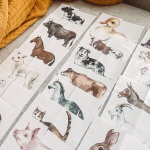 Farm Animal Matching Cards - Set of 20 - Preschool and Toddler Learning ...