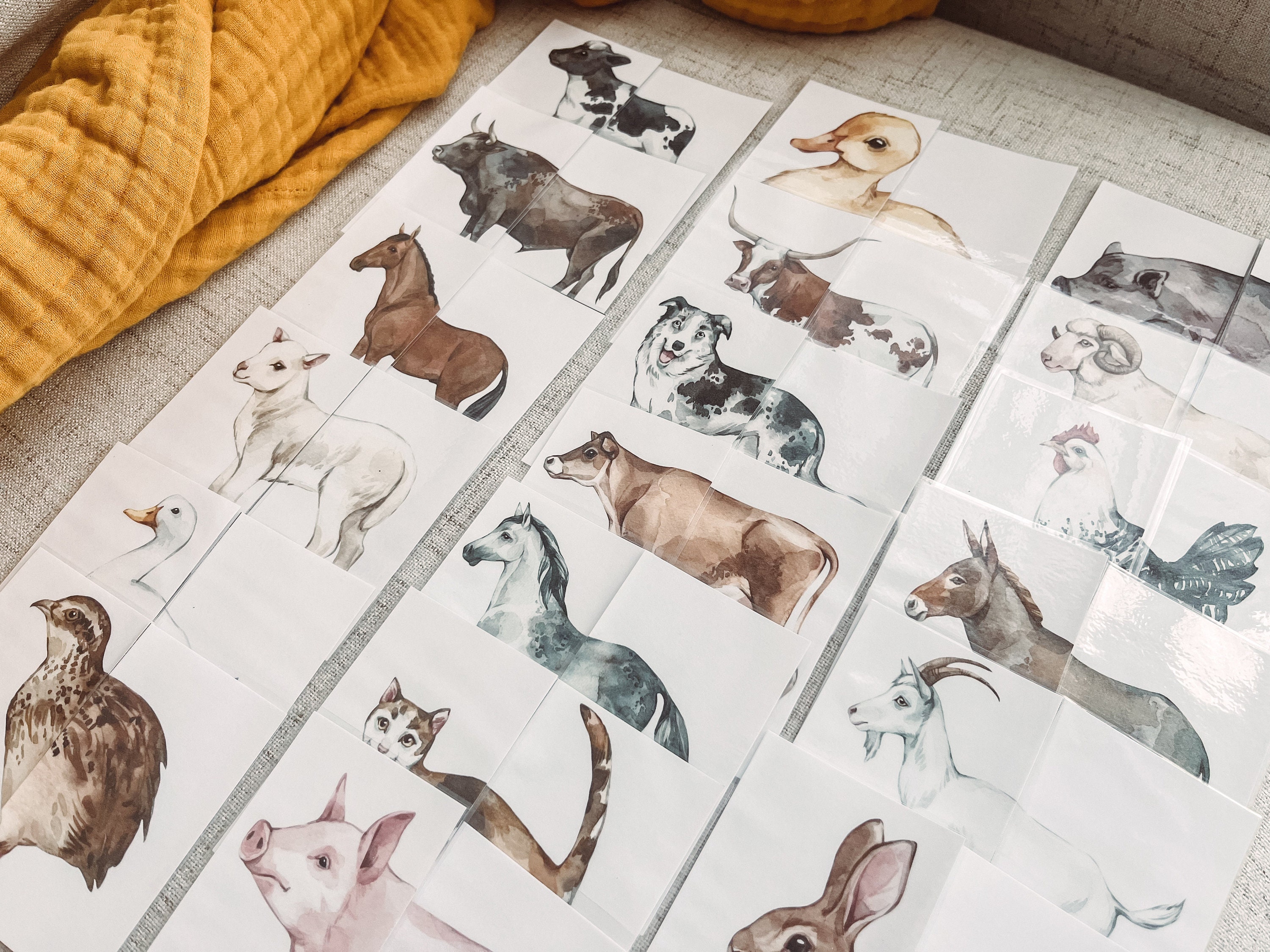 Farm Animal Matching Cards - Set of 20 - Preschool and Toddler Learning ...