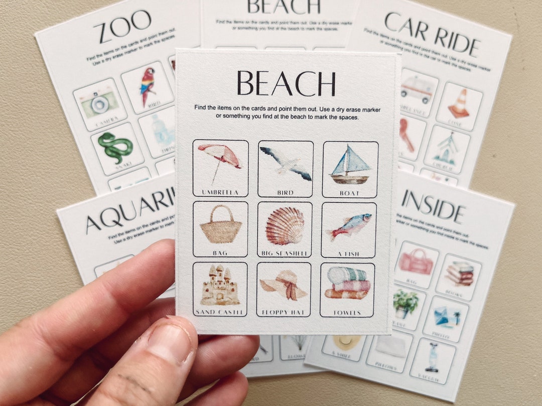 Game Cards - Bingo, Scavenger Hunt, Ispy - Zoo, Aquarium, Inside ...