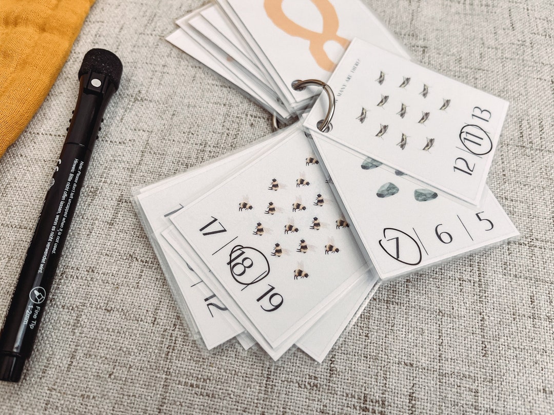 Nature Counting Flashcards - Preschool Number Card Activity - Mini ...