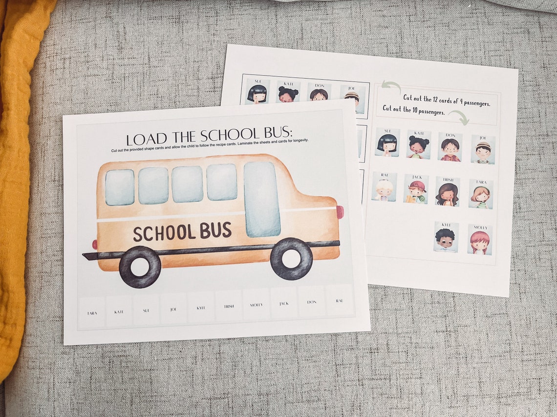 Load the Bus Activity - Preschool Pattern Practice - Wheels on the Bus ...