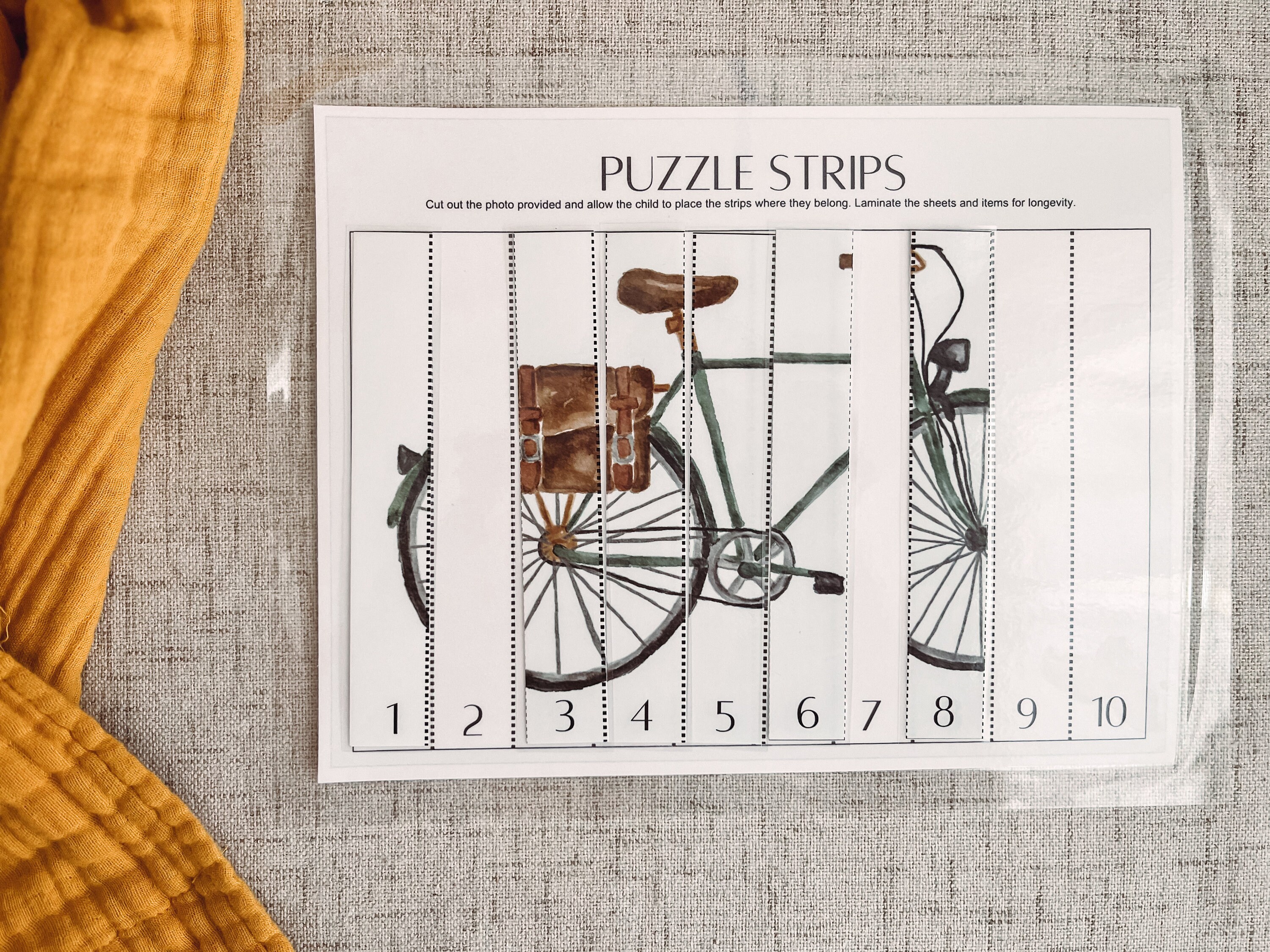 Busy Binder Insert Puzzle Strip Counting Activity Preschool Counting ...