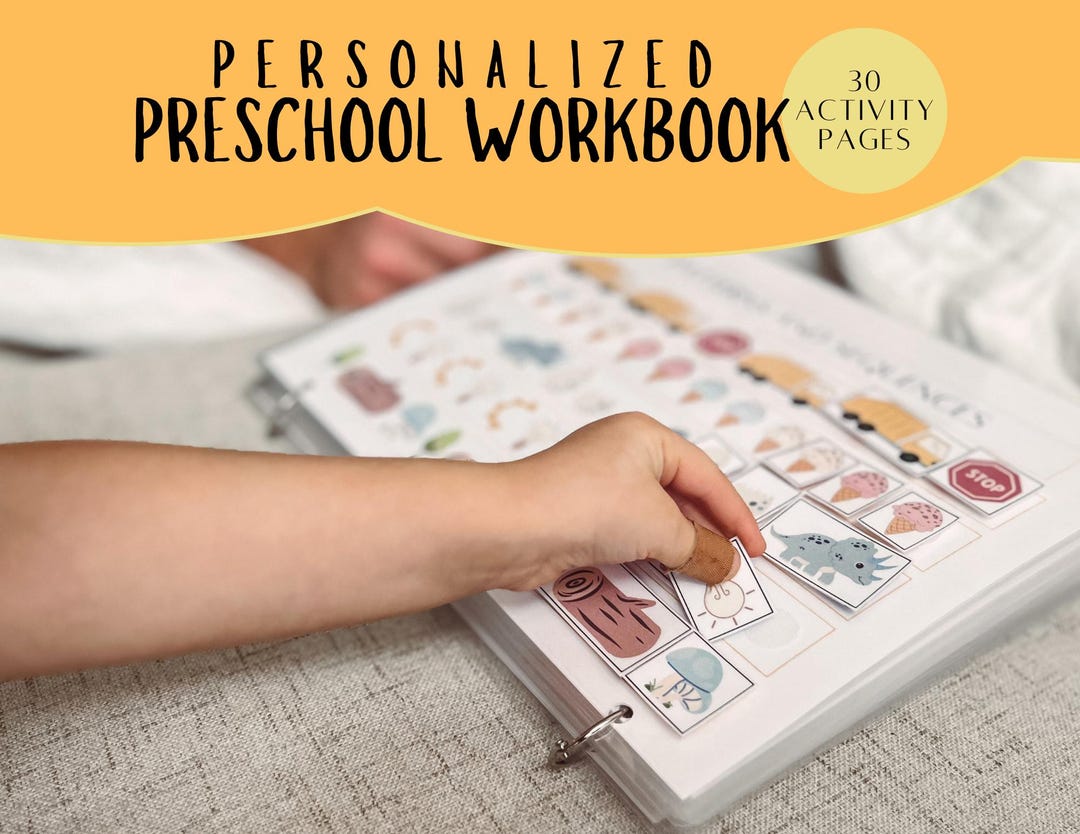 Personalized Preschool Workbook: Reading, Science, Logic (printable) - Etsy