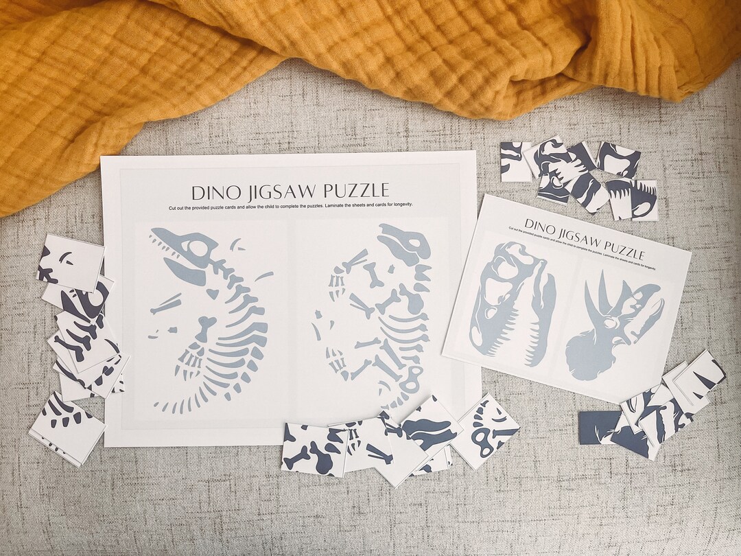 Dino Jigsaw Puzzle - Busy Binder Insert - Dinosaur Fossils Activity ...