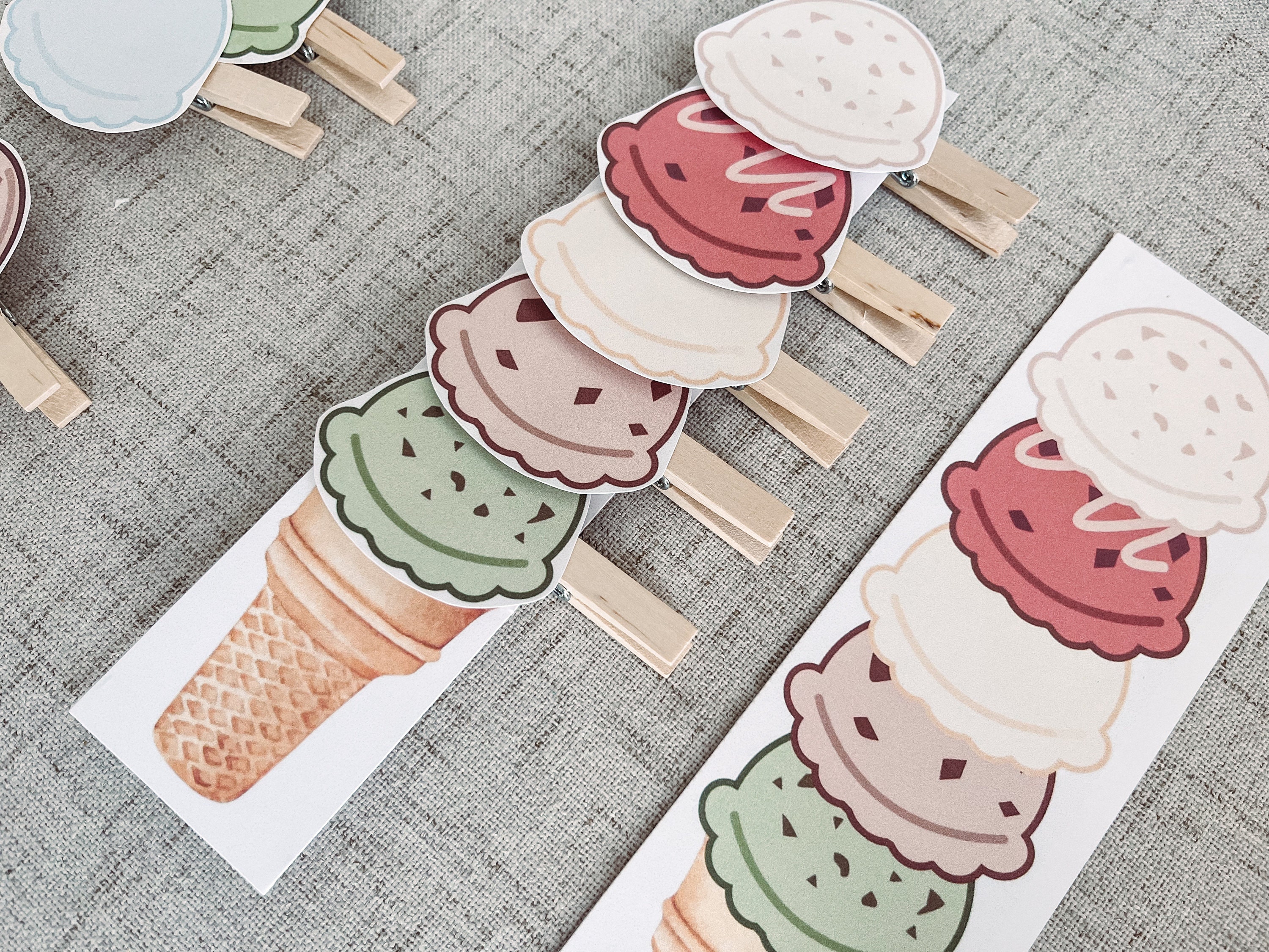 Ice Cream Builder Activity for Fine Motor Skills and Preschool Pattern ...