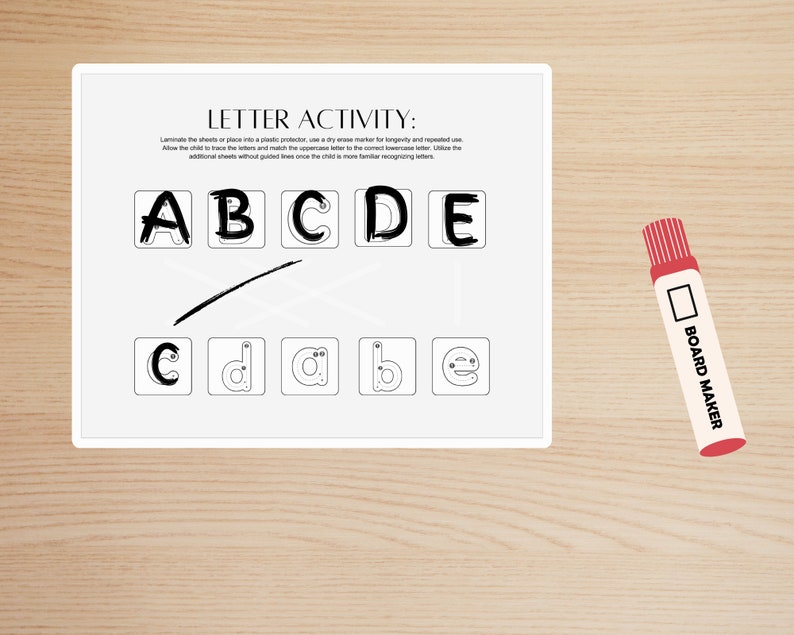 Alphabet Letter Activity Uppercase and Lowercase Practice Homeschool ...