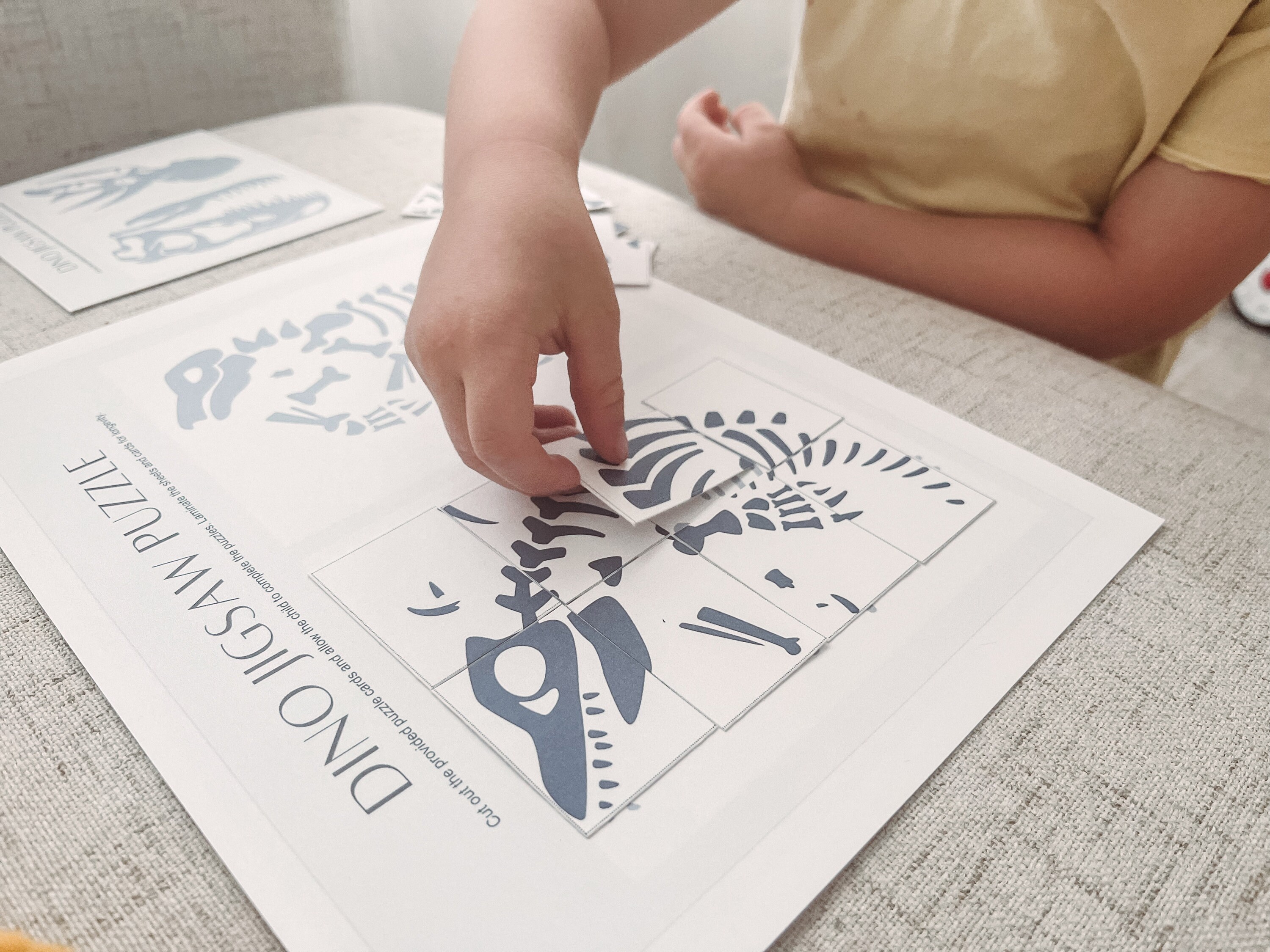 Dino Jigsaw Puzzle - Busy Binder Insert - Dinosaur Fossils Activity ...