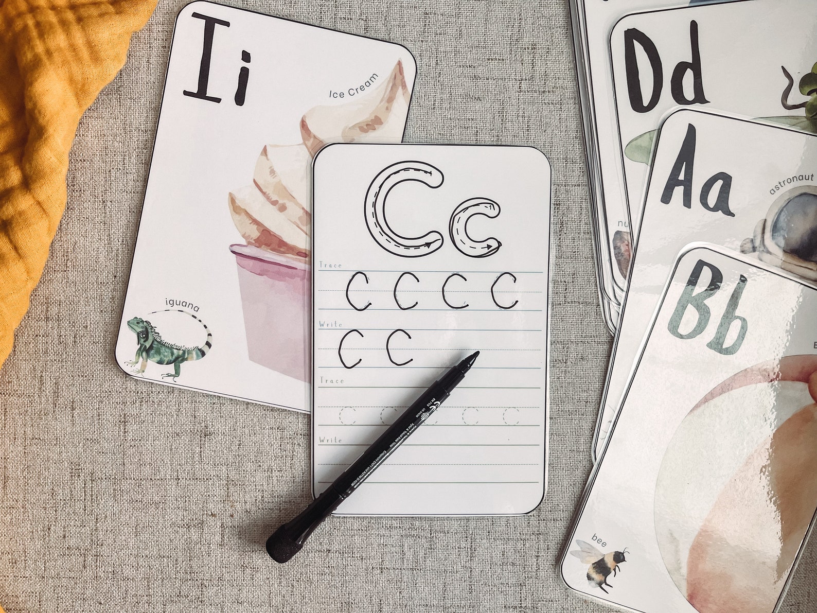Jumbo Alphabet Double-sided Flashcards - Writing Practice Cards - ABC ...
