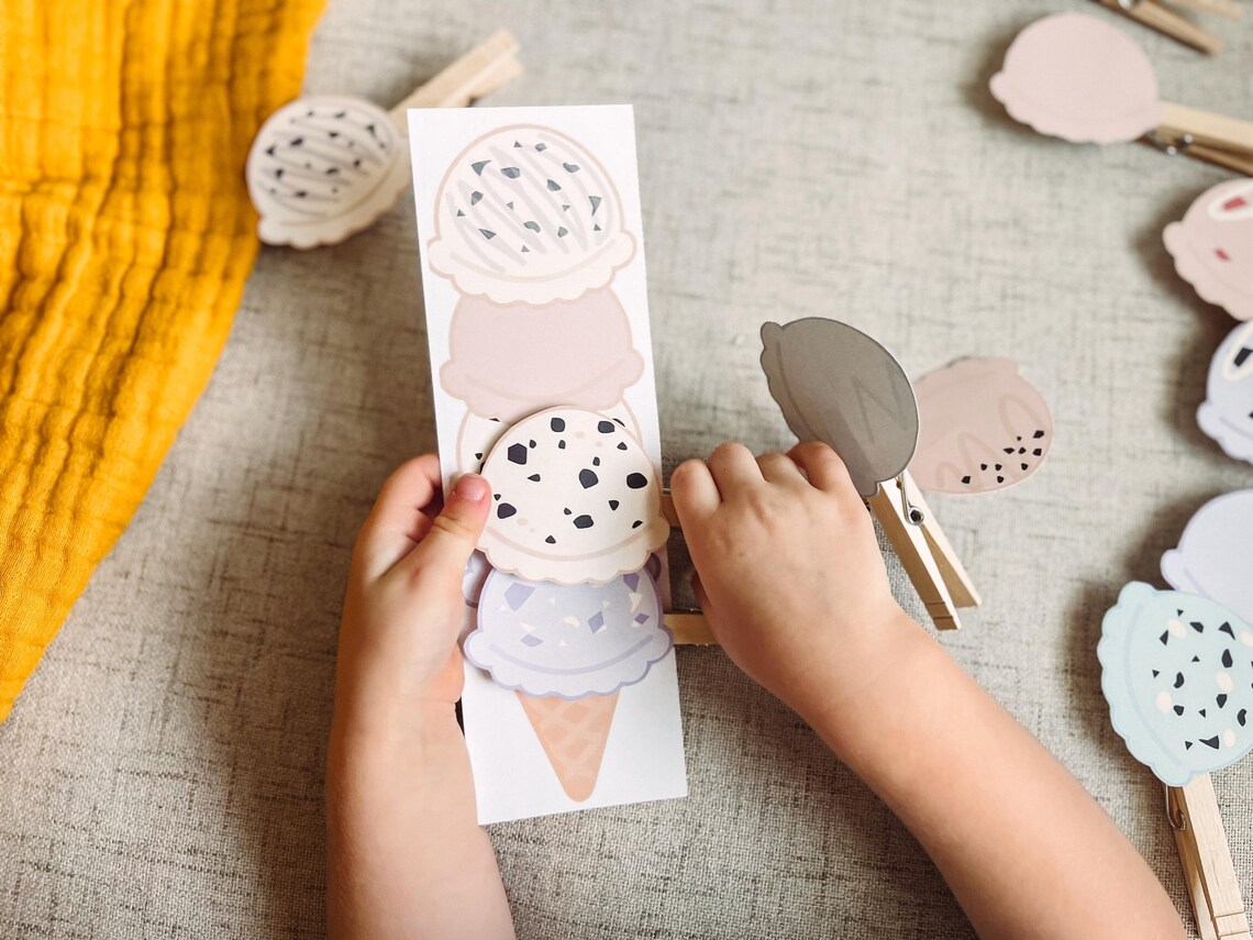 Ice Cream Builder Activity #2 - Fine Motor Skills - Preschool Pattern ...