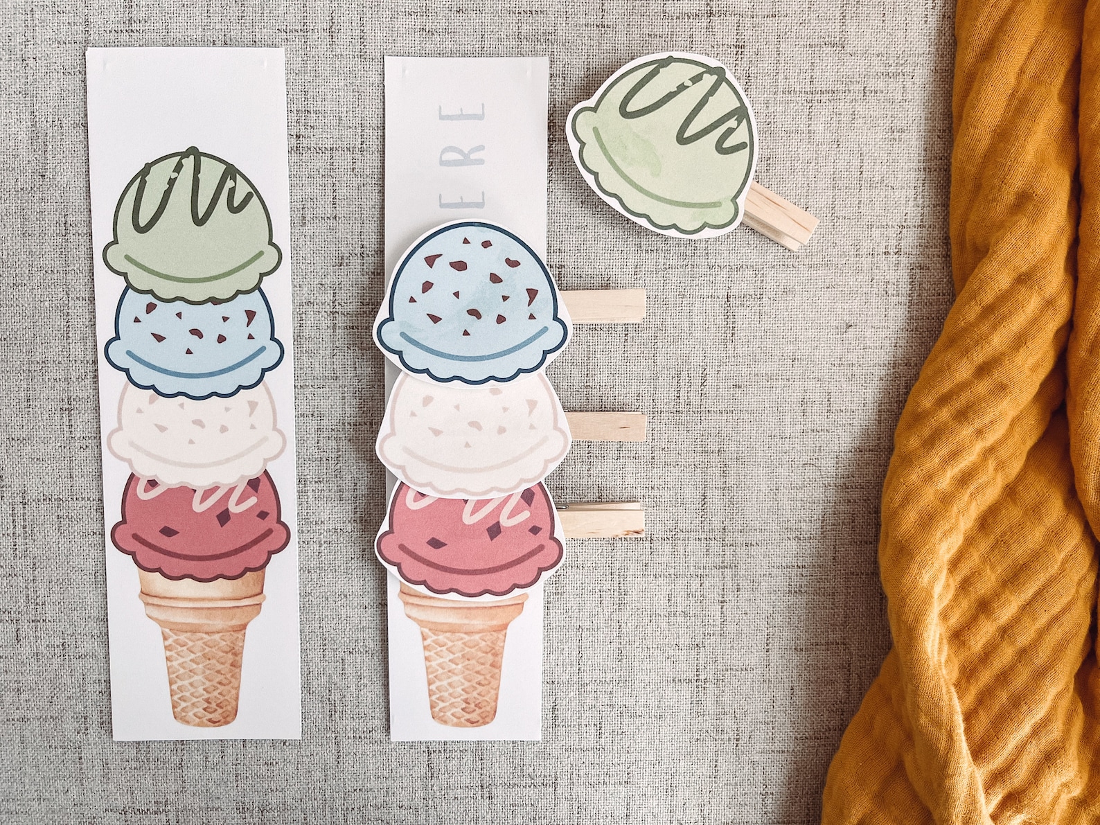 Ice Cream Builder Activity for Fine Motor Skills and Preschool Pattern ...